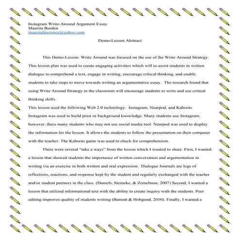 Demo lesson abstract | PDF | Homework and Study | Education