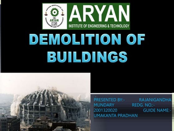 DEMOLITION AND DISMANTLING TECHNIQUES | PPTX