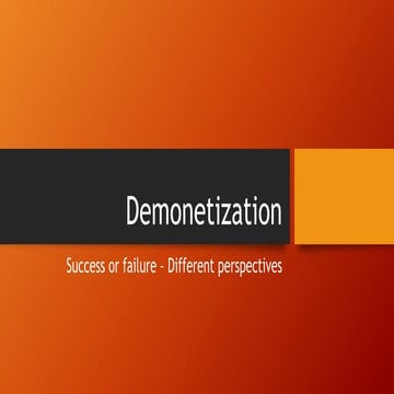 Demonetization | PPT