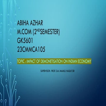 Demonetization pptpptx demonetisation demonetisation | PPTX