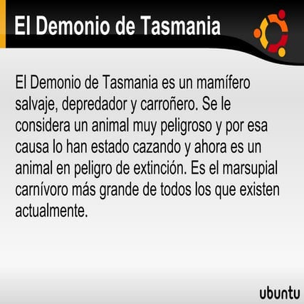 Demonio de Tasmania | PPTX
