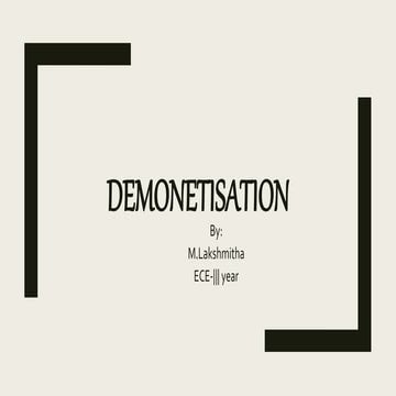 Demonitisation | PPT