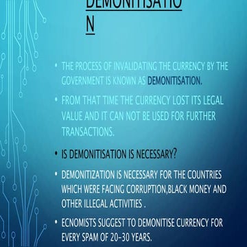 Demonitisation | PPTX