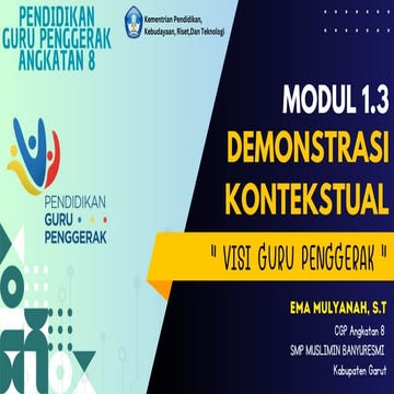 DEMONSTRASI KONTEKSTUAL, VISI GURU PENGGERAK | PPT
