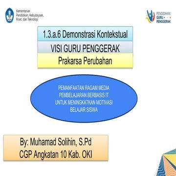 DEMONSTRASI KONTEKSTUAL VISI GURU PENGGERAN CGP ANGKATAN SEPULUH | PPT