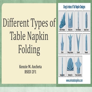 Table napkin folding | PPT