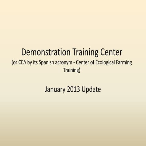 Demonstration Center Update - January 2013 | PPT