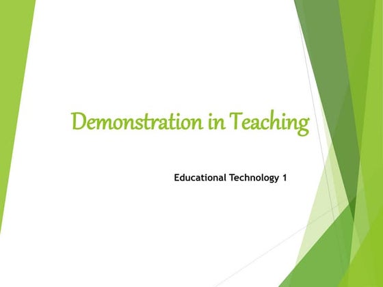 Lesson 10; Demonstration in Teaching | PPTX | Educational Assessment ...
