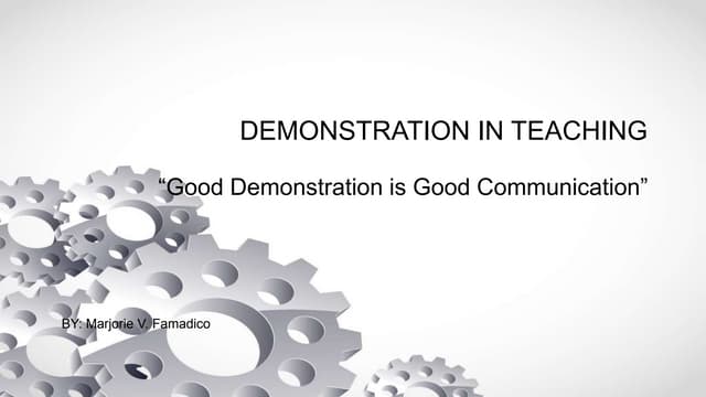 Lesson 10; Demonstration in Teaching | PPTX