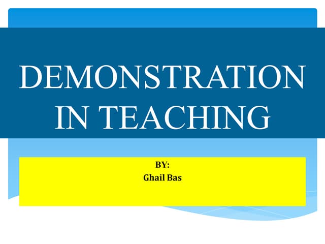 Lesson 10; Demonstration in Teaching | PPTX