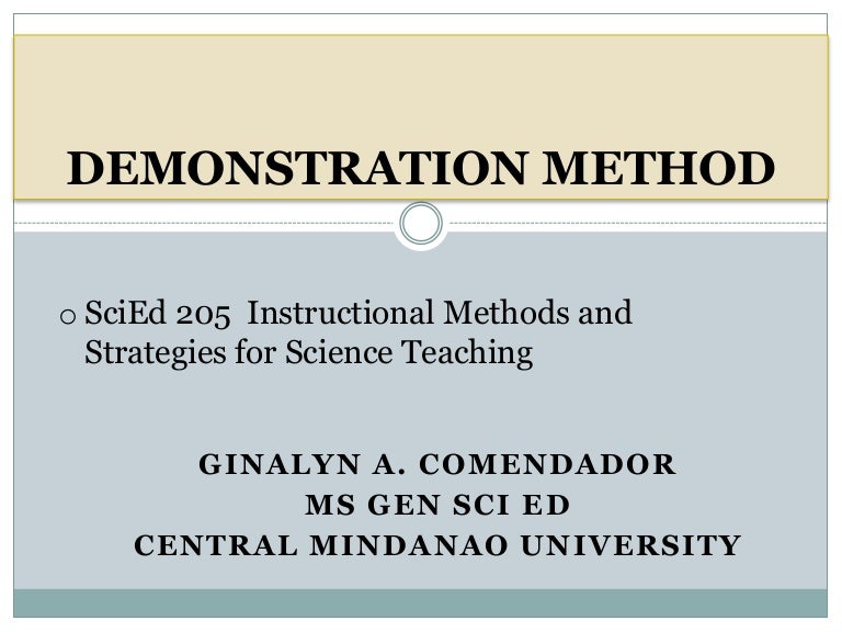 Demonstration Method demonstration-method