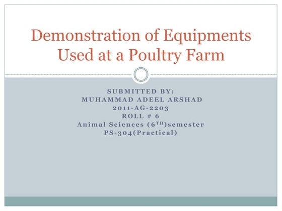 Demonstration of housing and layout plans for poultry [autosaved] | PPTX