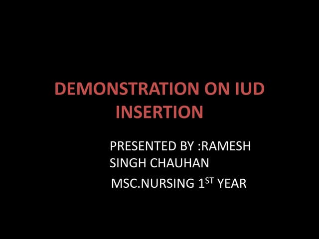 IUD (Intra Uterine Device) | PPTX