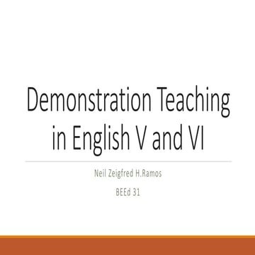Demonstration teaching in english v and vi | PPTX