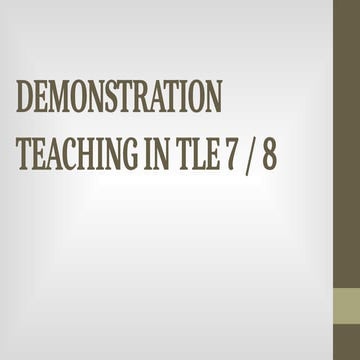 DEMONSTRATION TEACHING IN TLE 7.pppppptx | PPTX
