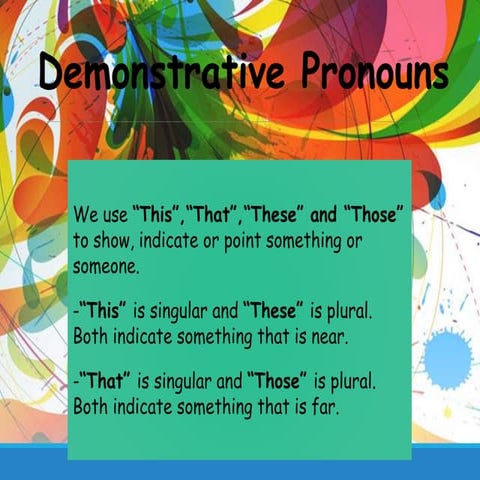 Demonstrative Pronouns | PPTX