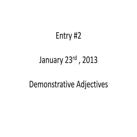 Demonstrative adjectives | PPTX