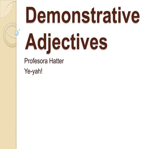 Demonstrative adjectives | PPTX