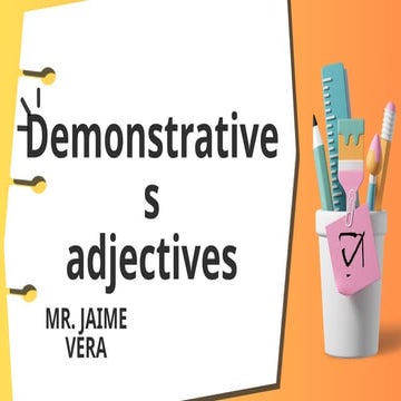 demonstrative adjectives para Básico - 1 | PPT