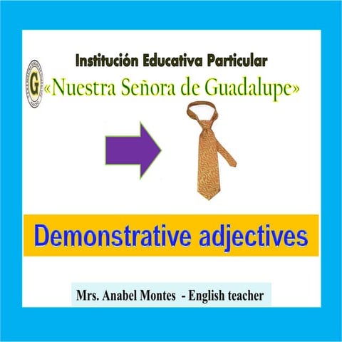 Demonstrative adjectives 5 to 1 | PPT