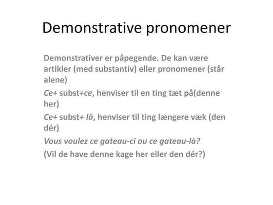 Demonstrative pronomener | PPTX