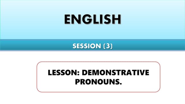 PPT Demonstrative Pronouns (These, this, that, those) | PPTX