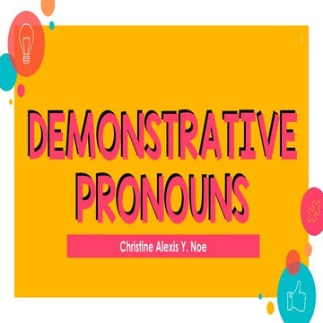 Demonstrative pronouns | PPTX
