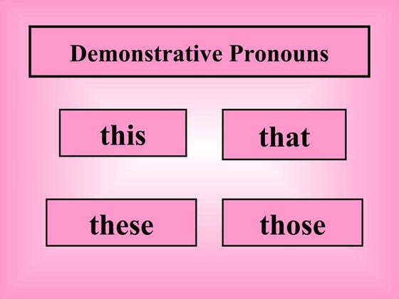 PPT Demonstrative Pronouns (These, this, that, those) | PPT