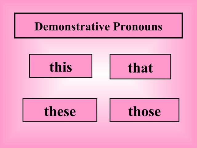 PPT Demonstrative Pronouns (These, this, that, those) | PPTX
