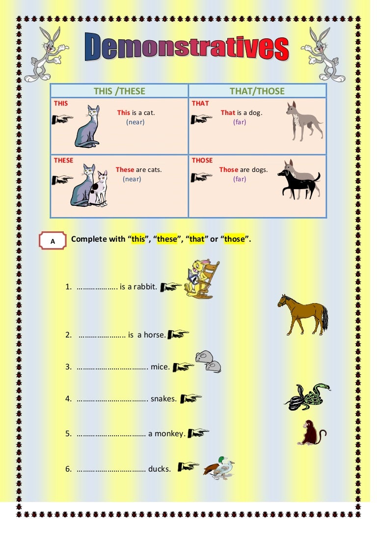 Demonstratives Wordwall