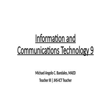 ICT Lesson Plan for the four components of computer | PPTX