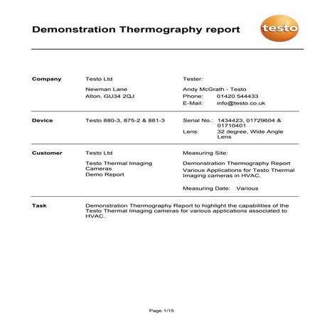 Demo report 25 std hvac applications | PDF