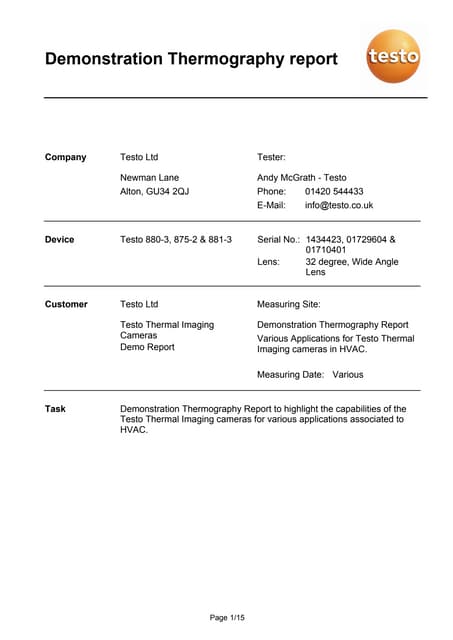 Demonstration thermography report comparison between 320 x 240 versus ...