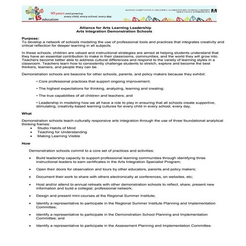 Demonstration schools description | DOC