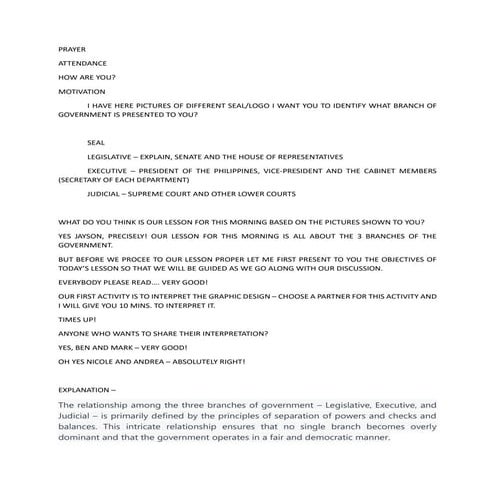 DEMO TEACHIN SCRIPT.pdf yes script to tama | PDF