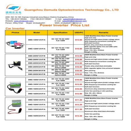 Demuda power inverter price list latest | PDF