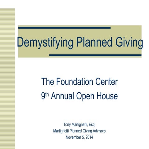 Demystifying Planned Giving | PPT
