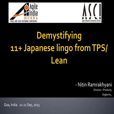 Demystifying 11 japanese jargons from tps lean | PPTX