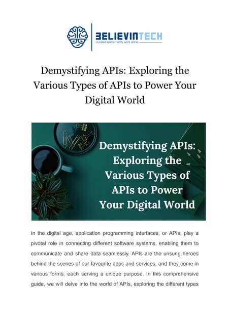 Demystifying APIs_ Exploring the Various Types of APIs to Power Your ... Demystifying APIs_ Exploring the Various Types of APIs to Power Your ...