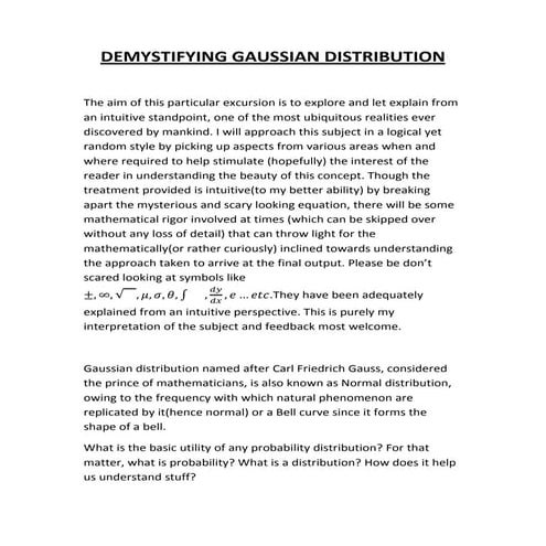 DEMYSTIFYING A 'BELL CURVE' aka 'NORMAL DISTRIBUTION' | PDF