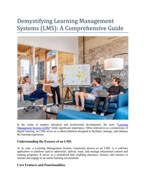 Demystifying Learning Management Systems | PDF Demystifying Learning Management Systems | PDF