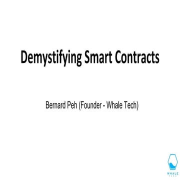 Demystifying Smart Contracts Ppt 