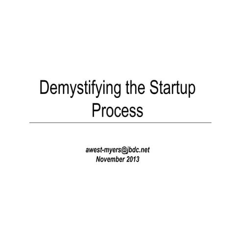 Demystifying the startup process... | PDF