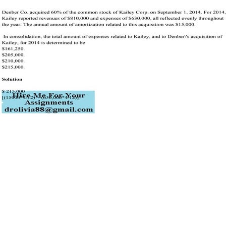 Denber Co. acquired 60 of the common stock of Kailey Corp. on Septe.pdf