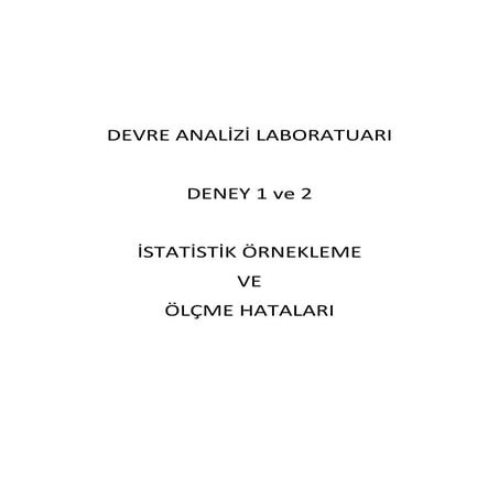 Deney 1 ve 2 | PDF