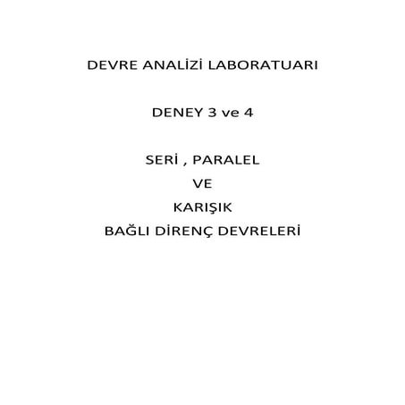 Deney 3 ve 4 | PDF