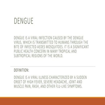 The General Overview of Dengue Disease. | PDF