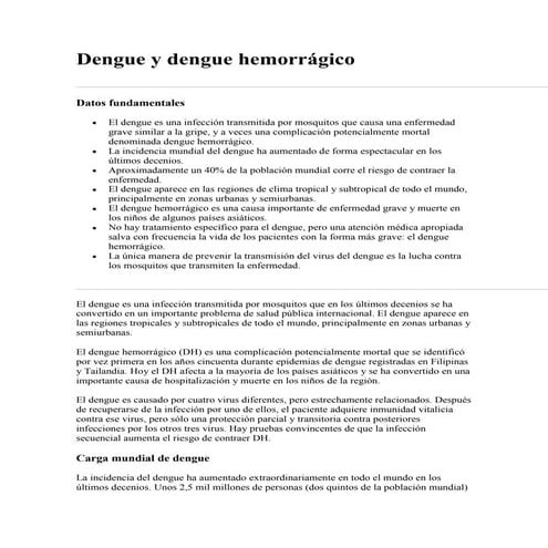 Dengue y dengue hemorrágico | DOCX