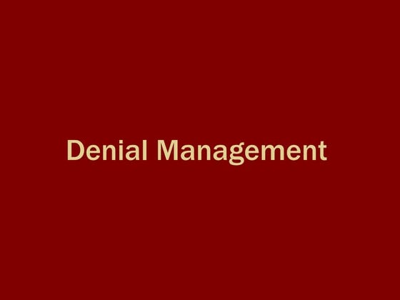 Denial Management - Inclusive & Global | PPTX | Health Insurance ...