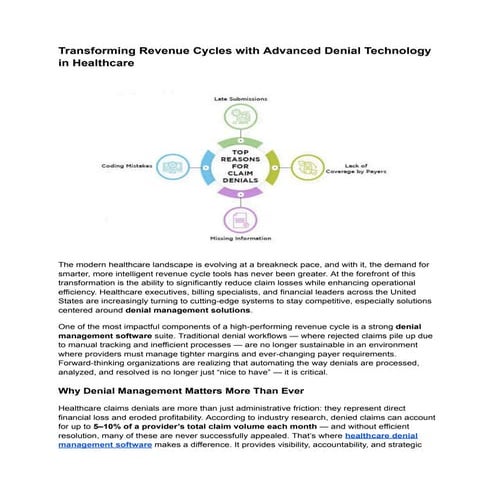 Advanced Denial Technology in Healthcare | PDF